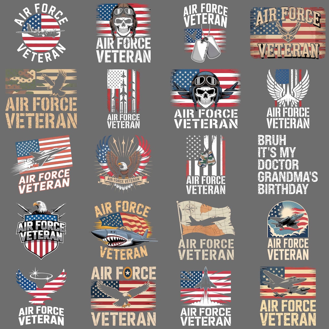 Air Force Veteran PNG, US American Flag Dad Grandpa WW2 Retro Clipart ...