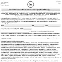 Editable IV Infusion Therapy Forms Template, IV Fluid Therapy Consent Form, IV Hydration ...