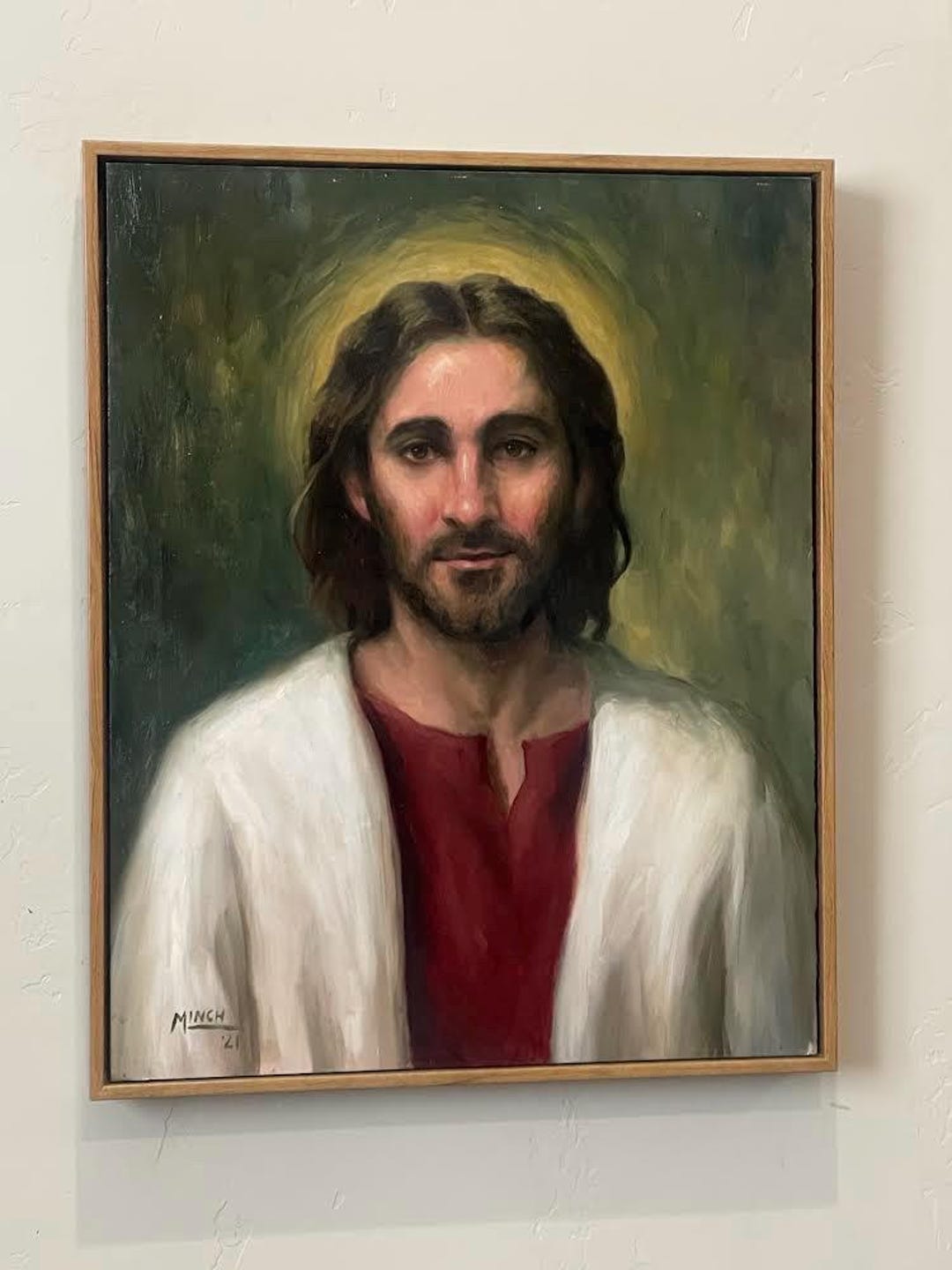 Portrait of Christ - Original Oil Painting , Middle Eastern Christ ...