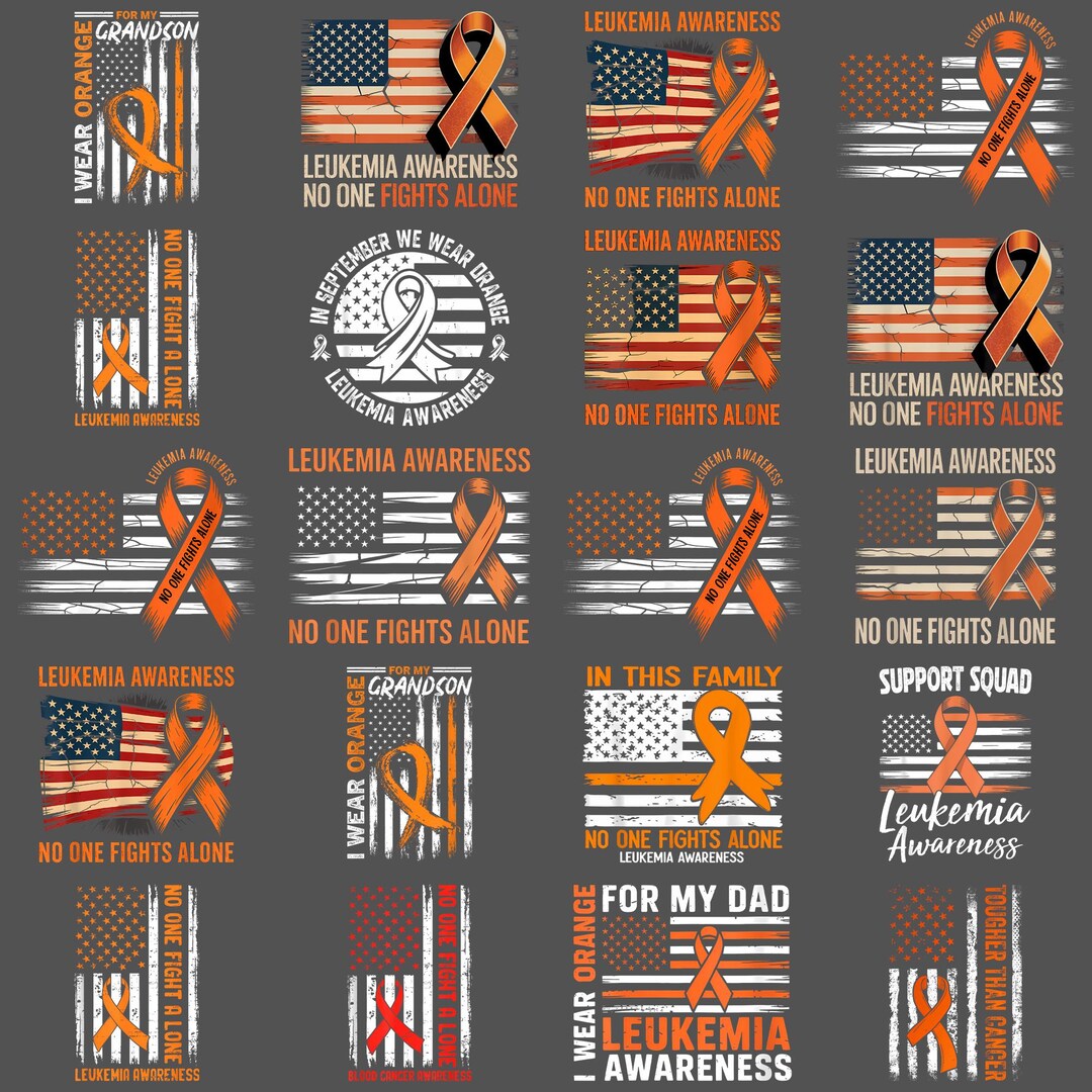Leukemia Awareness American Flag PNG, Orange Ribbon Cancer Support ...