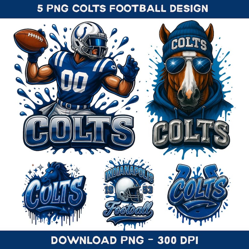 Blue the Colts Mascot - Etsy