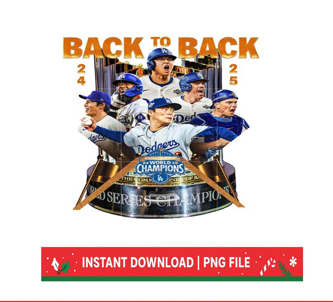 Back to Back World Champion Png, Dodgers Games Png - Etsy