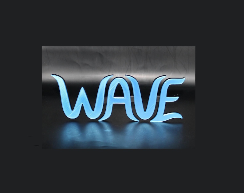Wave 3D Printed Logo Sign Wall Desk Shelf Art - Etsy
