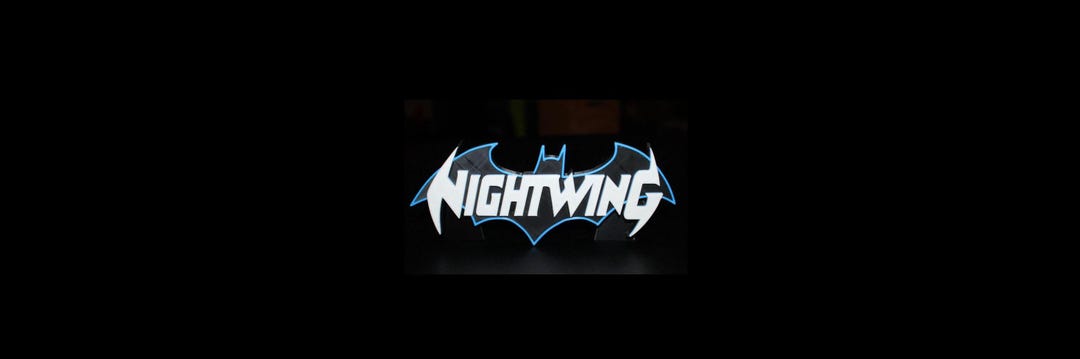 Nightwing 3D Printed Logo Sign Wall Desk Shelf Art - Etsy