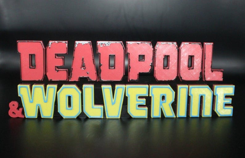 Deadpool and Wolverine 3D Printed Logo Sign Wall Desk Shelf Art - Etsy