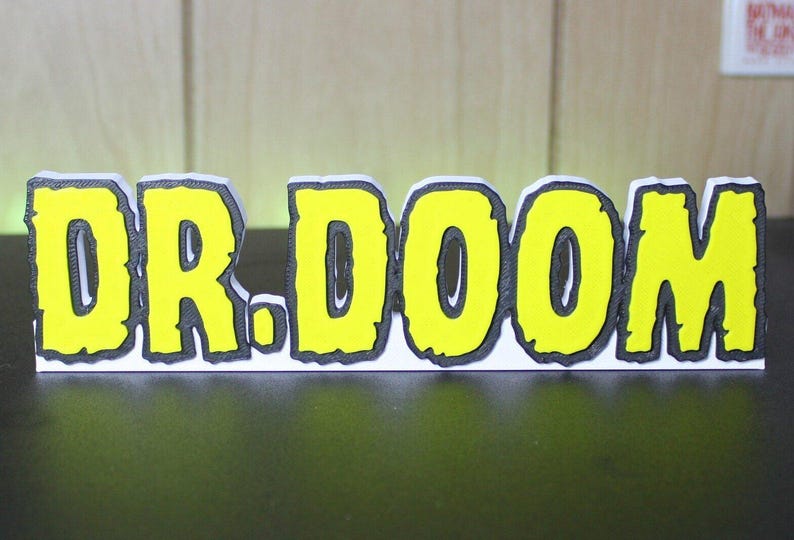 Dr. Doom 3D Printed Logo Sign Wall Desk Shelf Art - Etsy