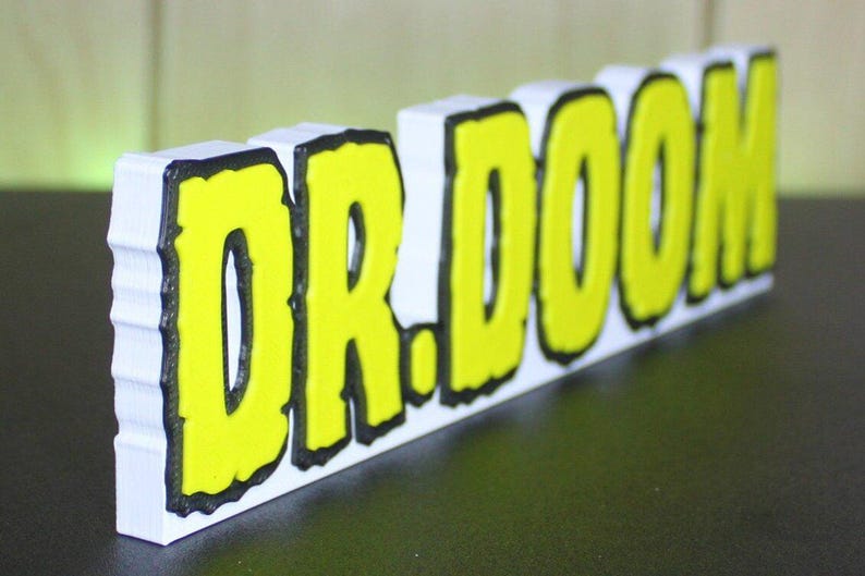 Dr. Doom 3D Printed Logo Sign Wall Desk Shelf Art - Etsy
