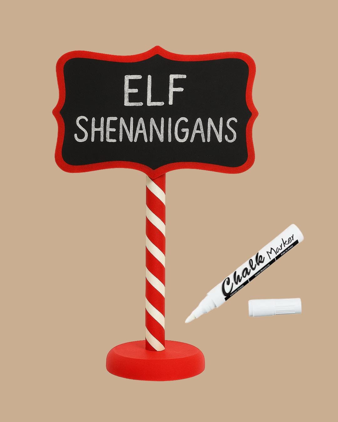Elf Chalkboard Prop Mini Hand Painted Erasable Chalk Sign With Chalk ...