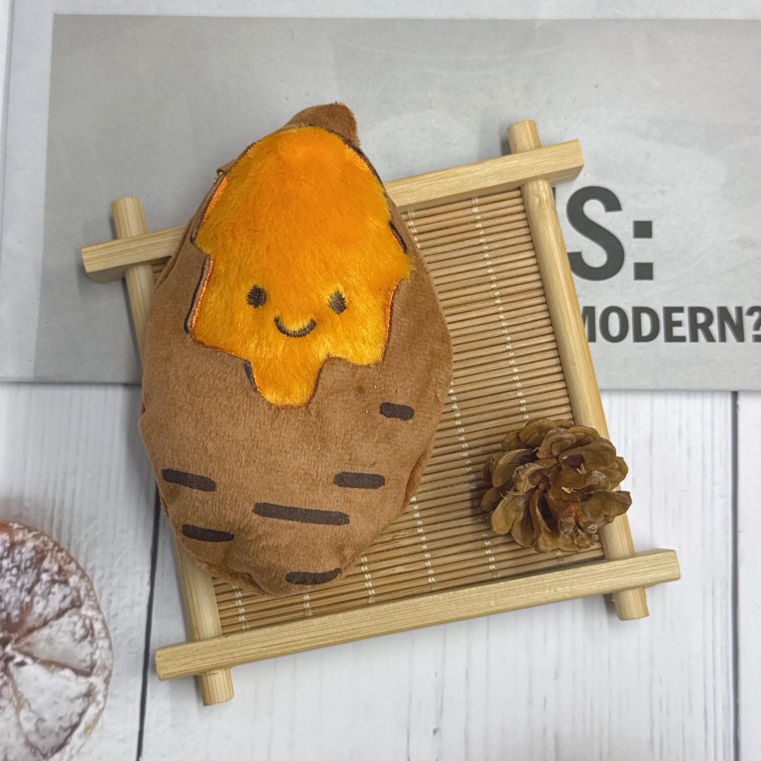 Sweet Potato Bag Charm, Cute Roasted Sweet Potato Plush Keychain ...
