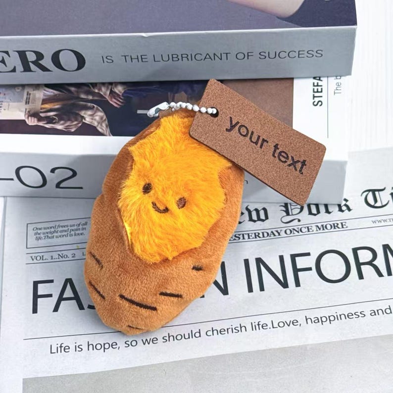 Sweet Potato Bag Charm, Cute Roasted Sweet Potato Plush Keychain ...