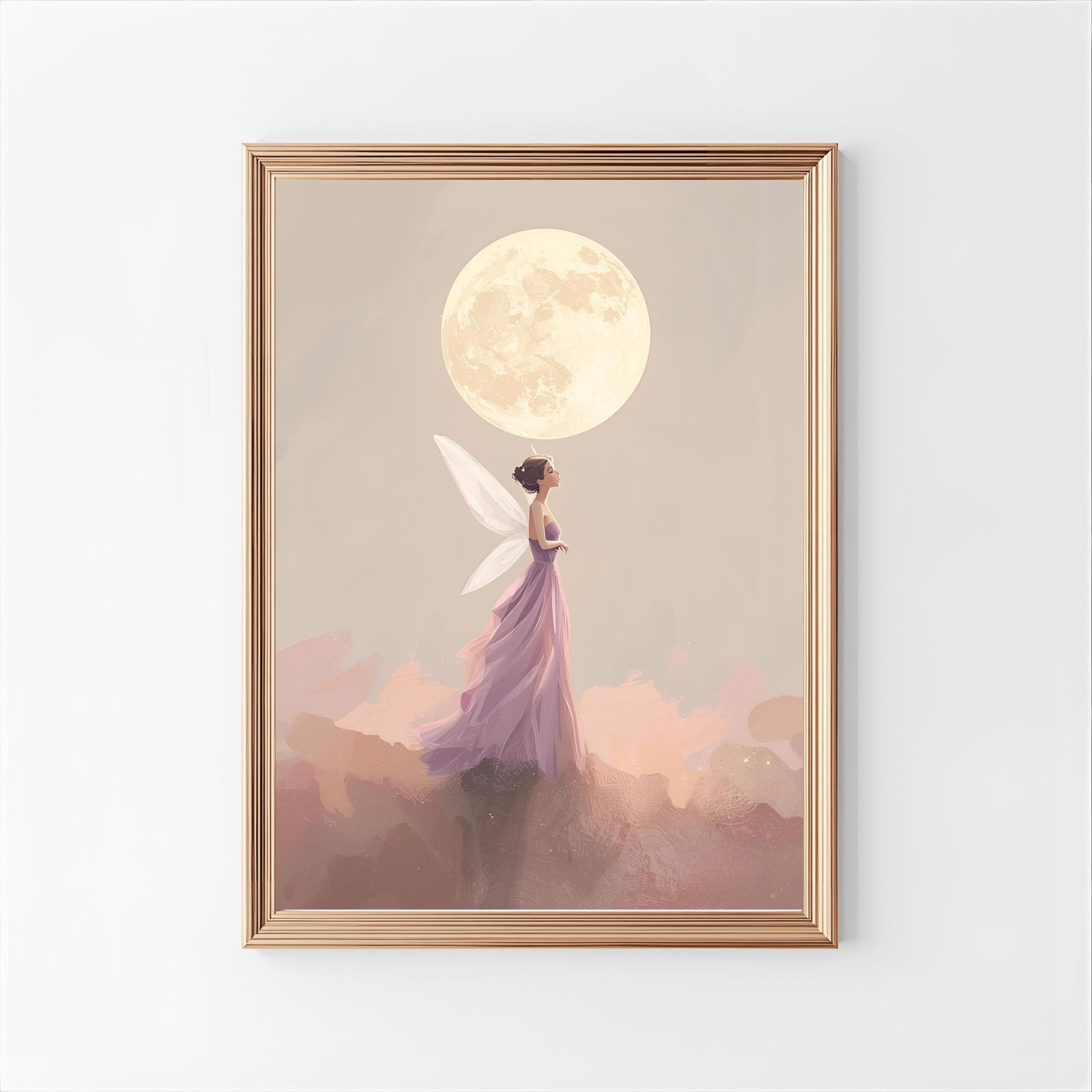 Fairy Nursery Wall Art Print | Moon Fairy Artwork | Soft Pastel ...