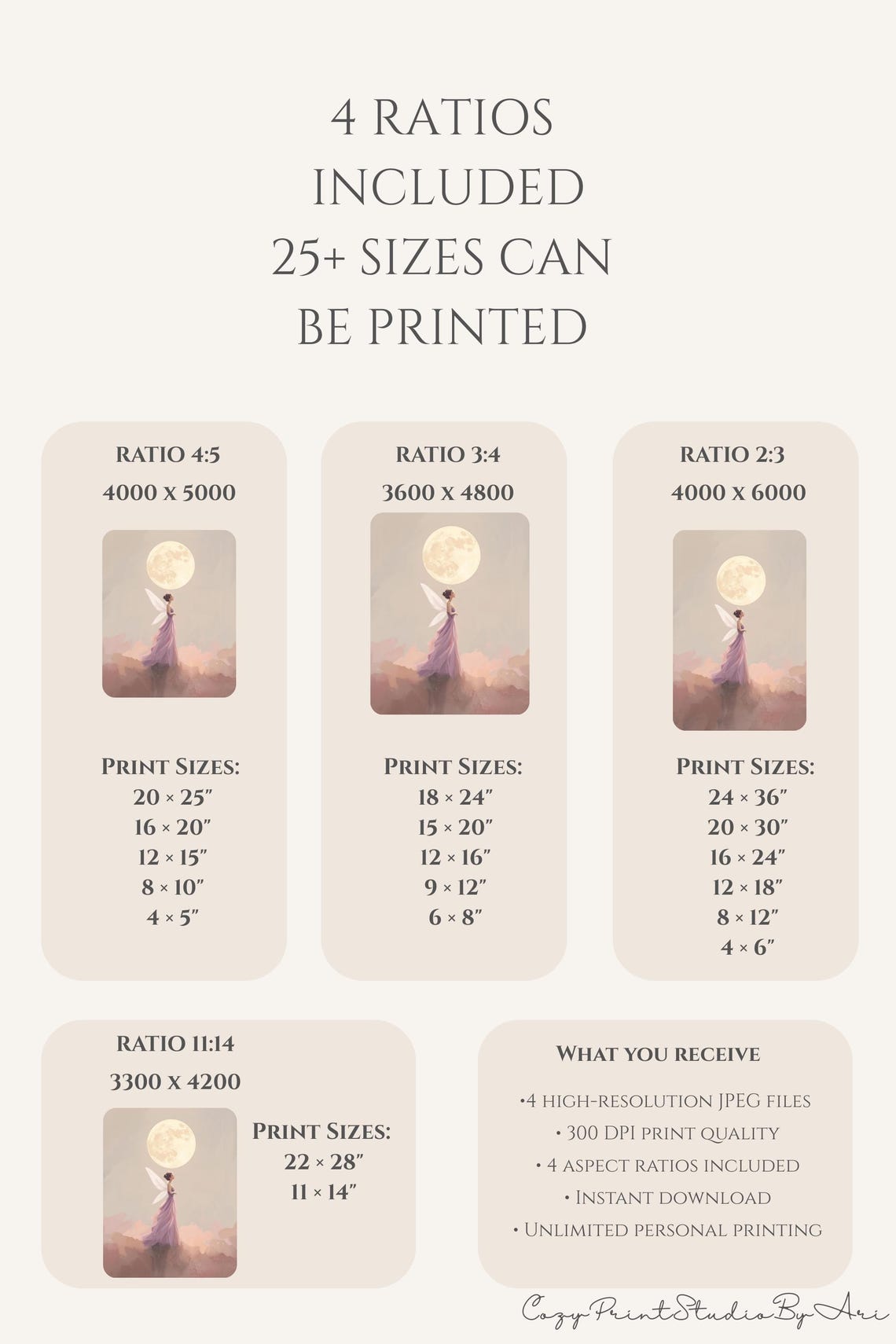 Fairy Nursery Wall Art Print | Moon Fairy Artwork | Soft Pastel ...