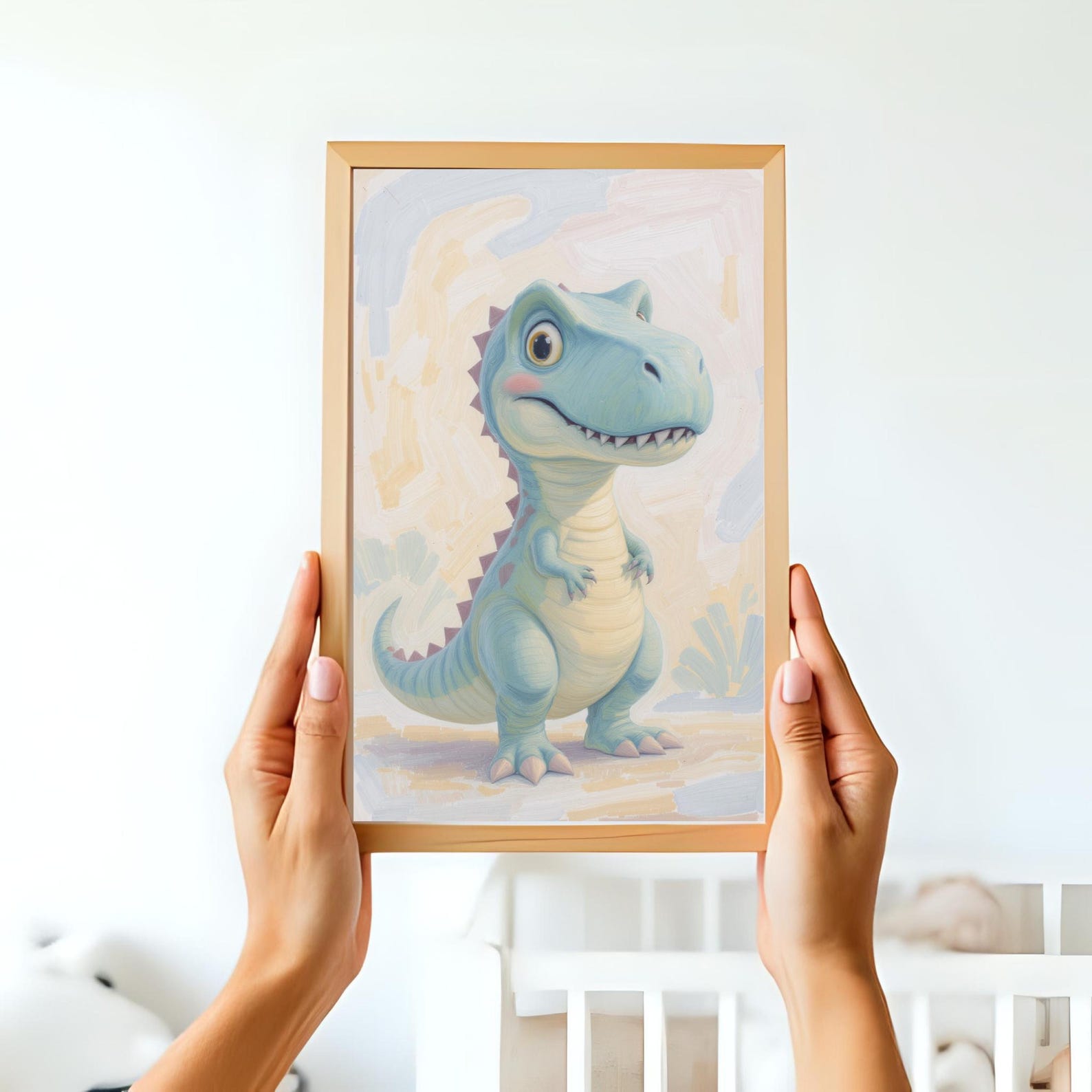 Baby Dinosaur Nursery Wall Art Set – Cute Prehistoric Prints, Cozy Boys ...