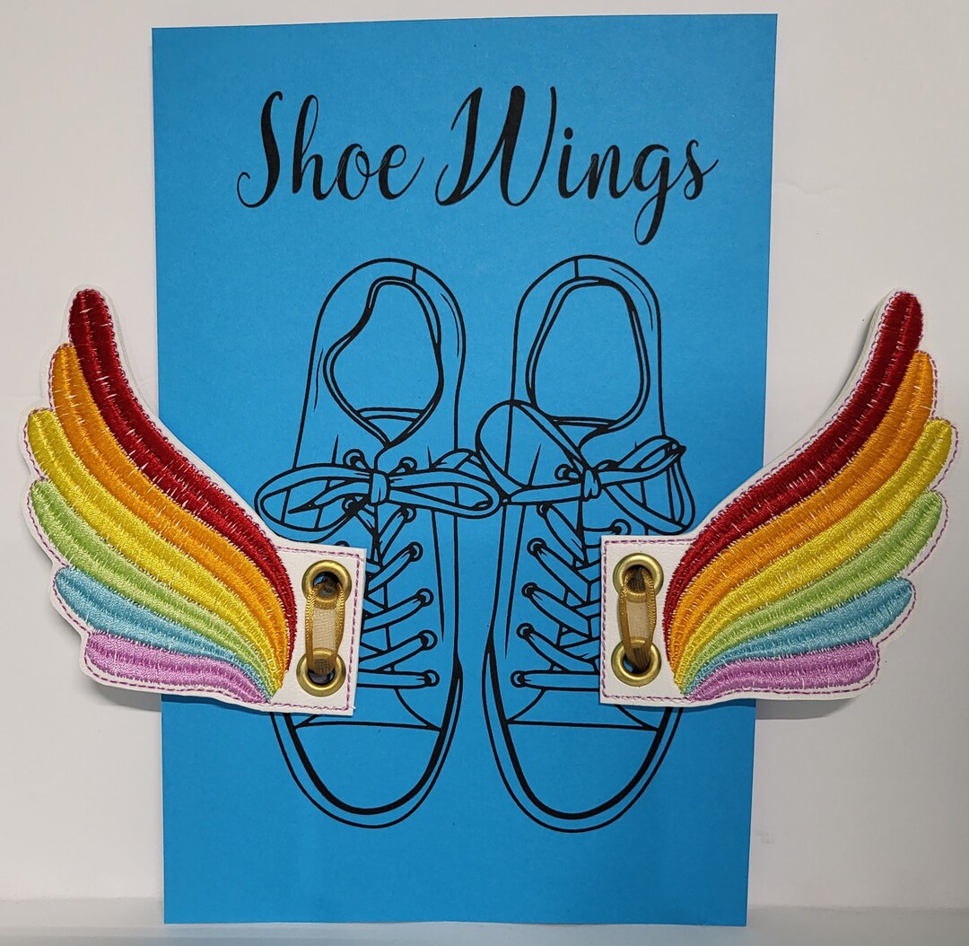 Rainbow Shoe Wings, Vinyl Shoe Wings, Boot Wings, Roller Skate Wings ...