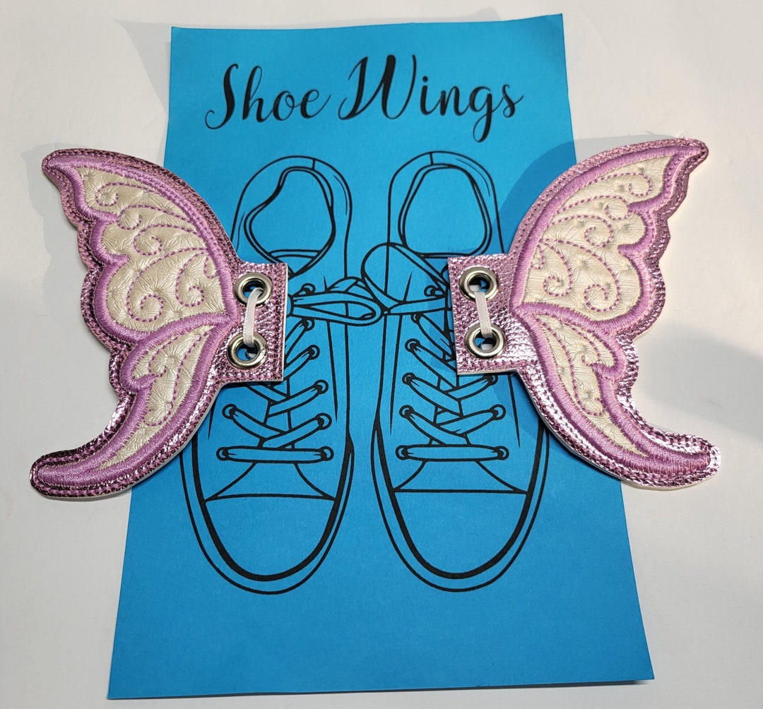 Pink Fairy Butterfly Shoe Wings, Vinyl Shoe Wings, Boot Wings, Roller ...