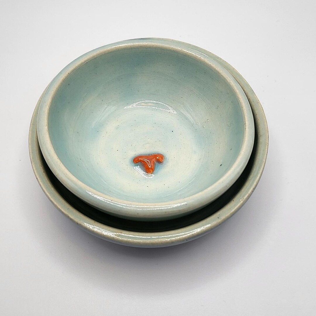 Ceramic Cat Light Blue and Green Bowls Set for Cat Lovers - Etsy