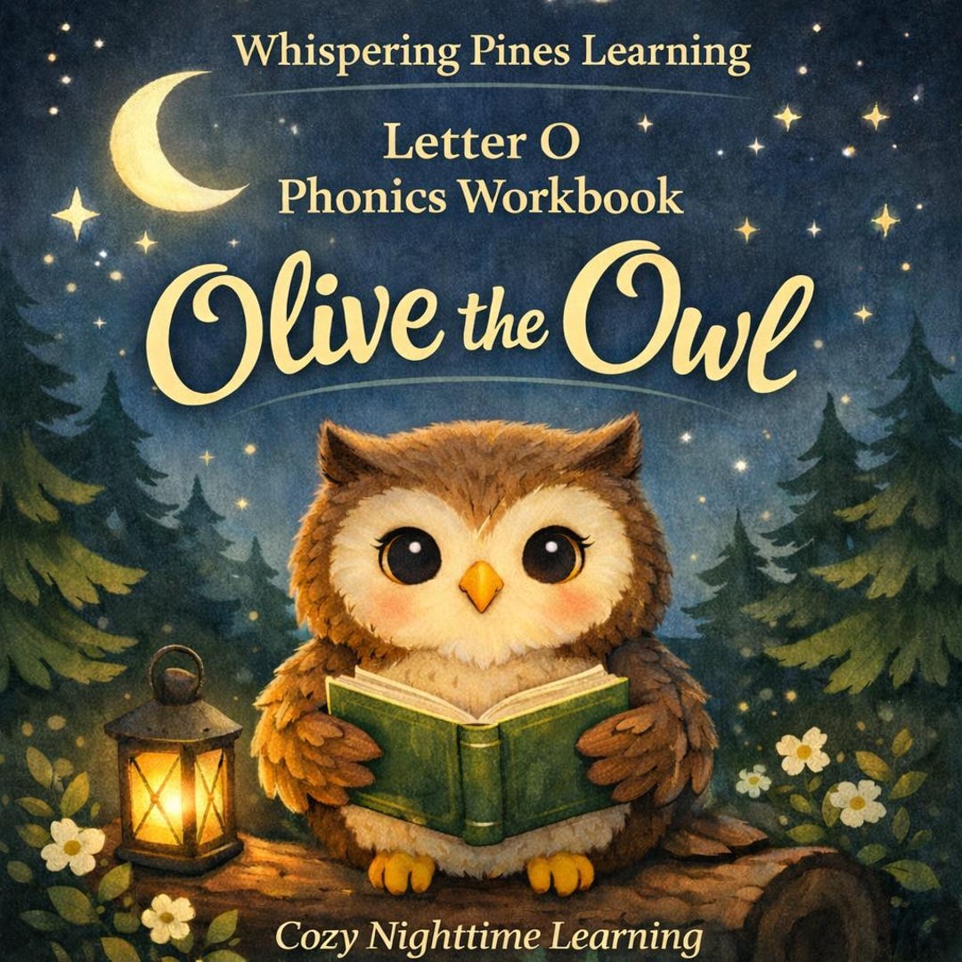 Olive the Owl Letter O Phonics Workbook | Cozy Nighttime Printable Ages ...