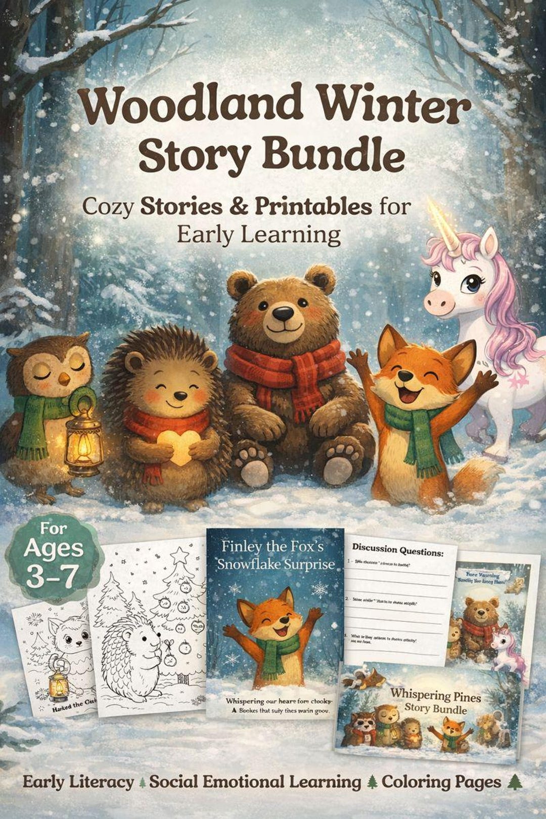 Woodland Winter Story Series | Cozy Early Literacy Reading Bundle ...