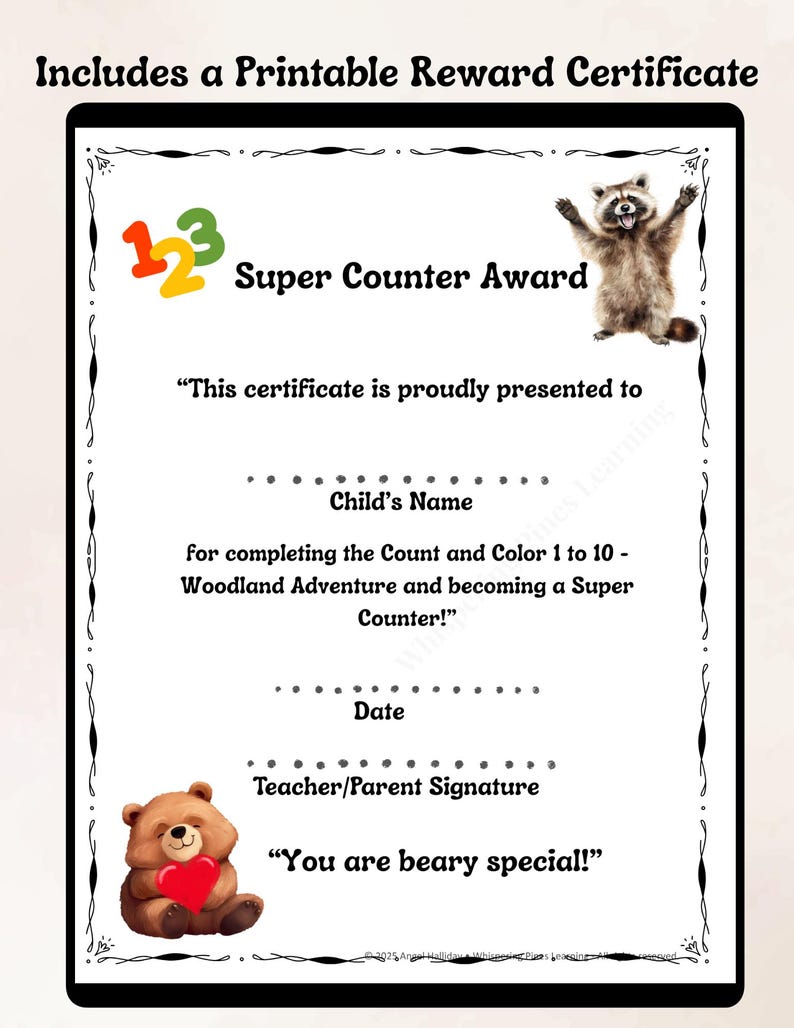 Fun With Math Numbers 1–10 | Preschool Counting Worksheets - Etsy