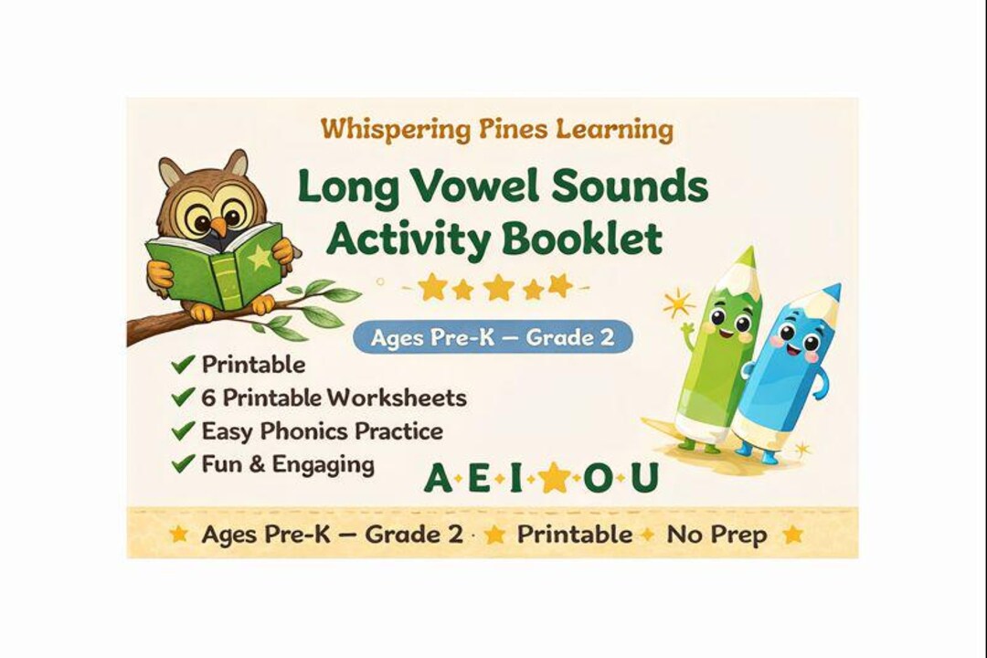 Long Vowel Sounds Worksheets | Phonics Activities for Preschool ...