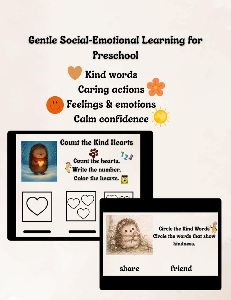 Hazel the Hedgehog Kindness Activity Book | Preschool Social Emotional ...