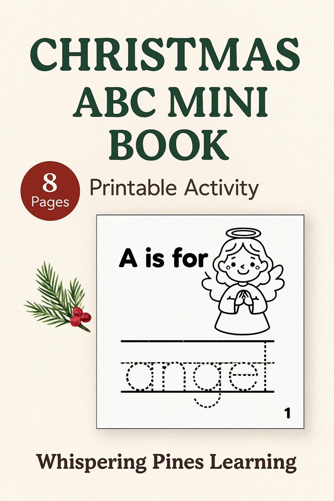 Christmas Mini Book | Printable ABC Tracing & Coloring | Preschool ...