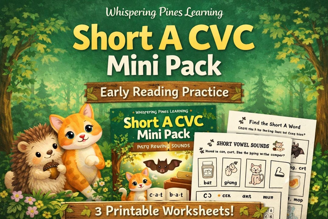 Short A CVC Worksheets Kindergarten Phonics Printable Short Vowel ...