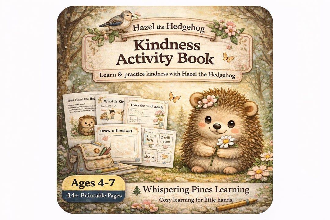 Hazel the Hedgehog Kindness Activity Book | Preschool Social Emotional ...