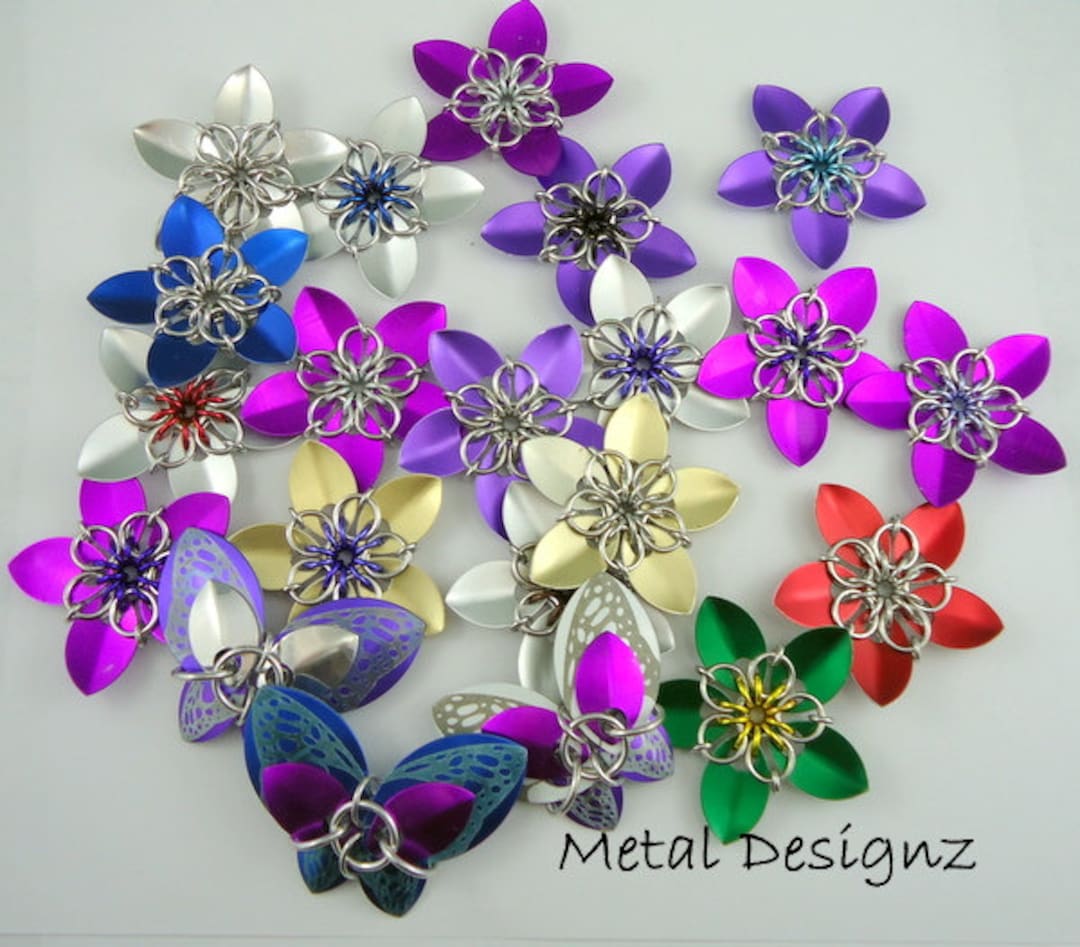 Chainmail Scale Flower Kit - Make Your Own Scale Flowers. Scalemaille ...