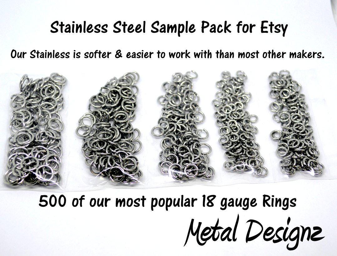 Stainless Steel Jump Ring Sample Pack - 500 Rings of Our Most Popular ...