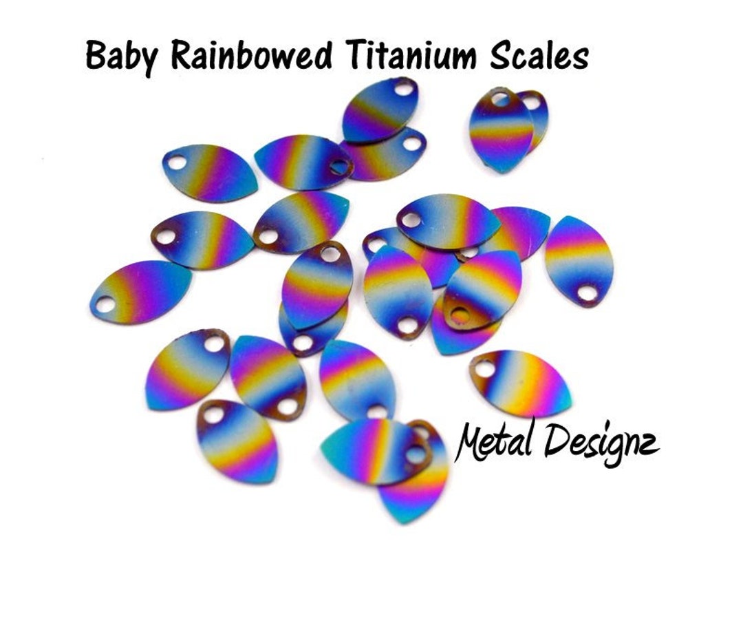 Anodized Titanium Baby Scales - Laser Cut - New Design - Bag of 25 ...