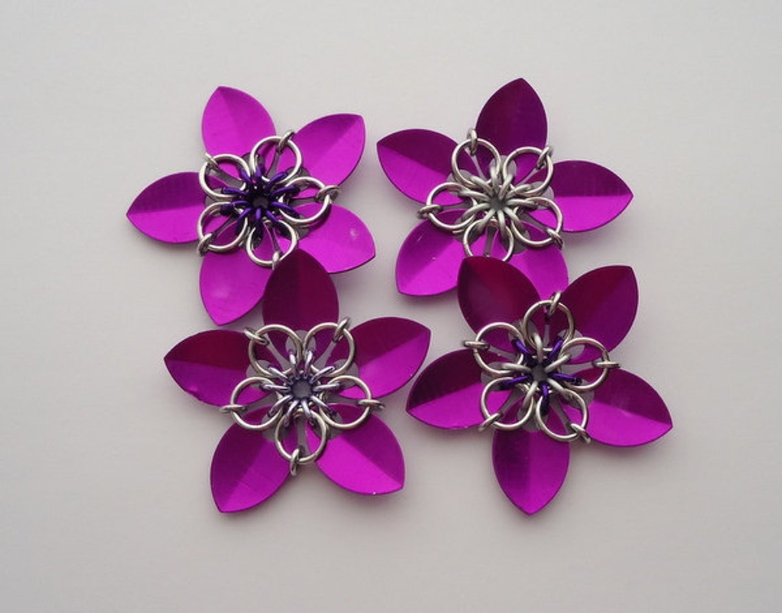 Chainmail Scale Flower Kit Make Your Own Scale Flowers. | Etsy