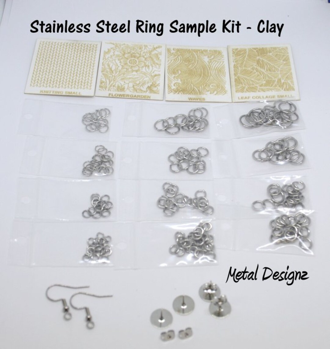 Stainless Steel Jump Ring Sample Pack Intended for Polymer Clay Artists ...