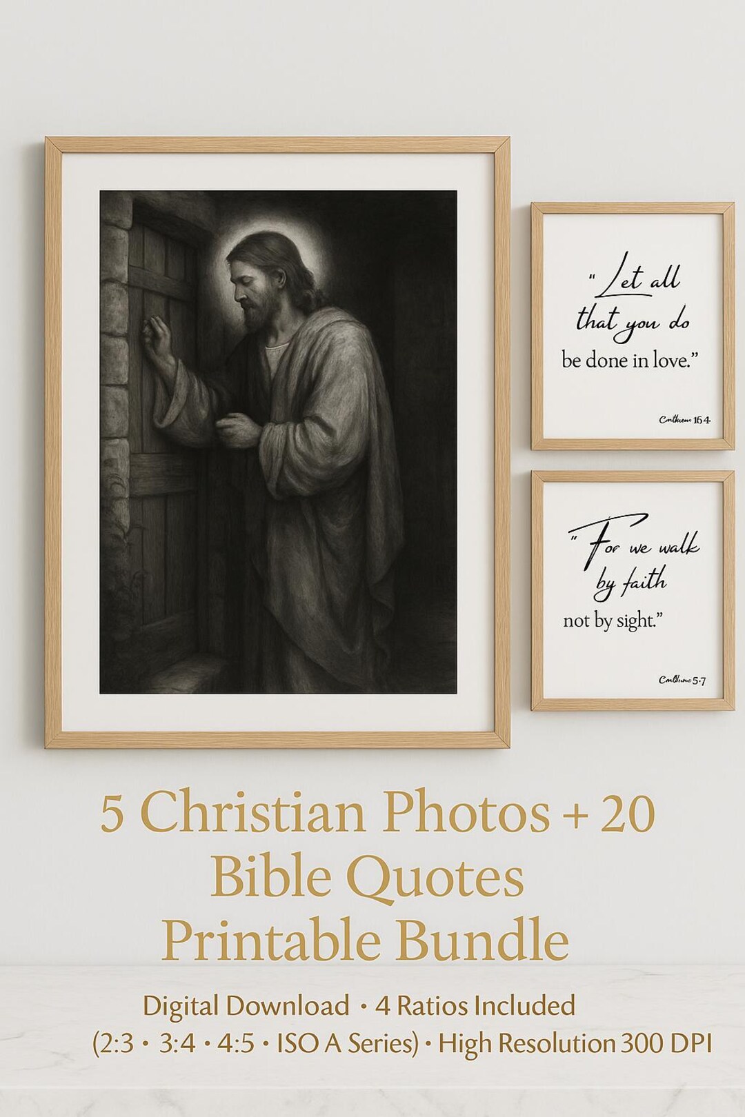 Christian Wall Art: Bible Verse & Jesus Portrait Prints (digital ...