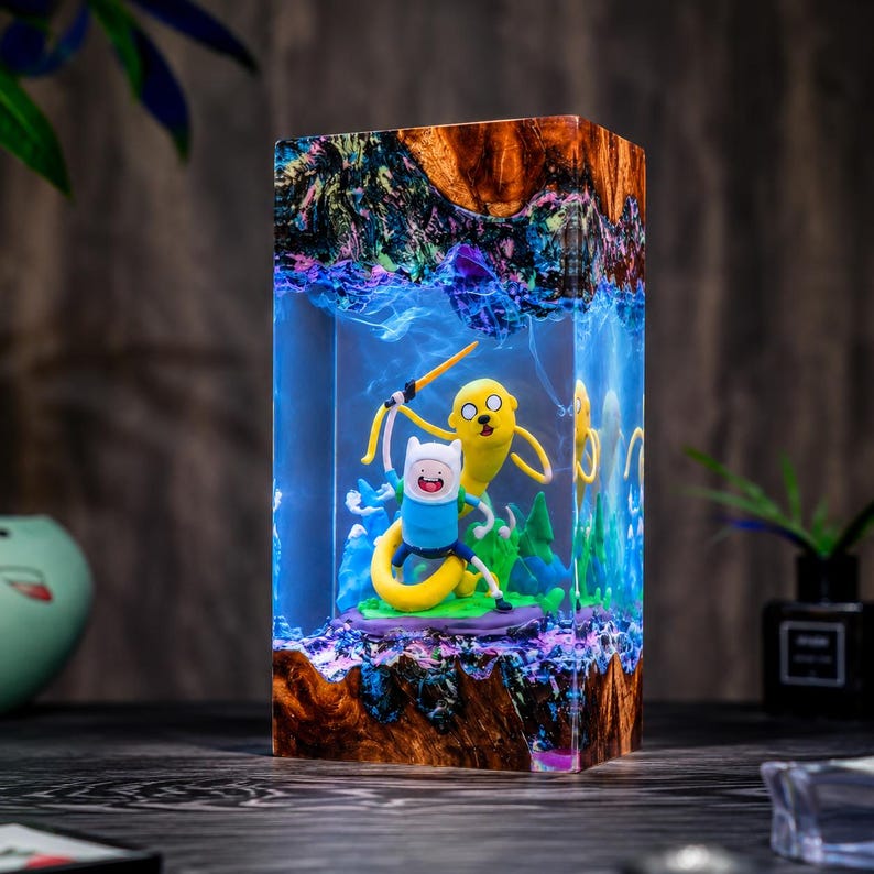 Adventure Time Resin Lamp, Finn and Jake Diorama Night Light, Unique ...