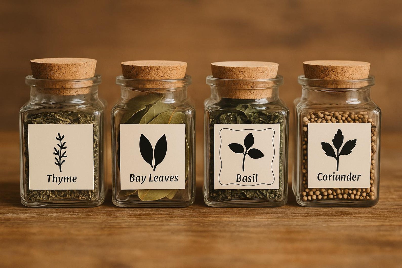 Minimalist Herb Labels | Printable Kitchen Jar Stickers | 12 Black ...