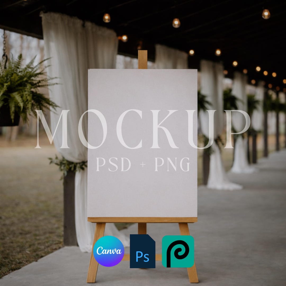 Welcome Sign Mockup, Vertical 18x24" Wedding Sign Mock Up, Easel Sign ...