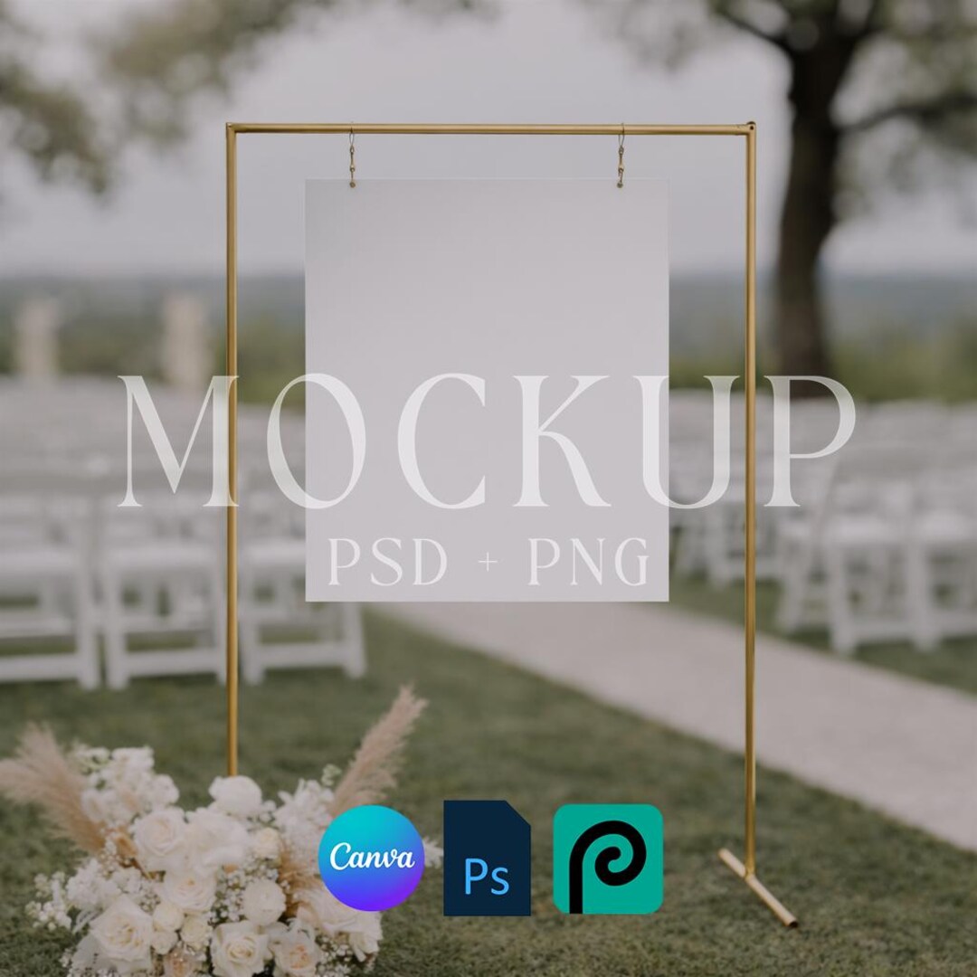 Welcome Sign Mockup, Vertical 18x24" Wedding Sign Mock Up, Easel Sign ...