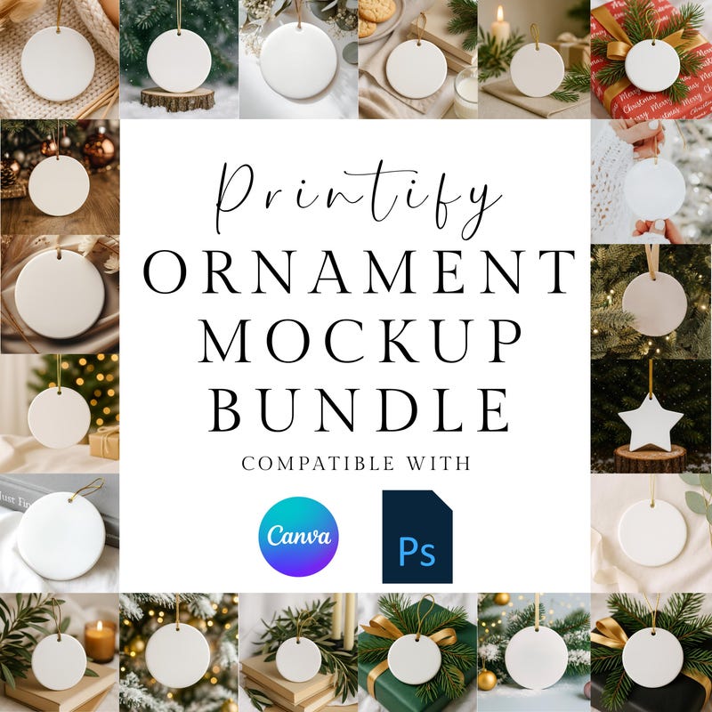 Round Ornaments Mockups - Etsy