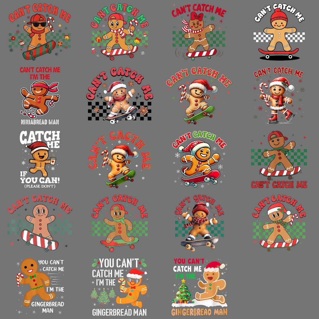 Cant Catch Me Groovy Gingerbread Christmas PNG Funny Cookie Holiday ...