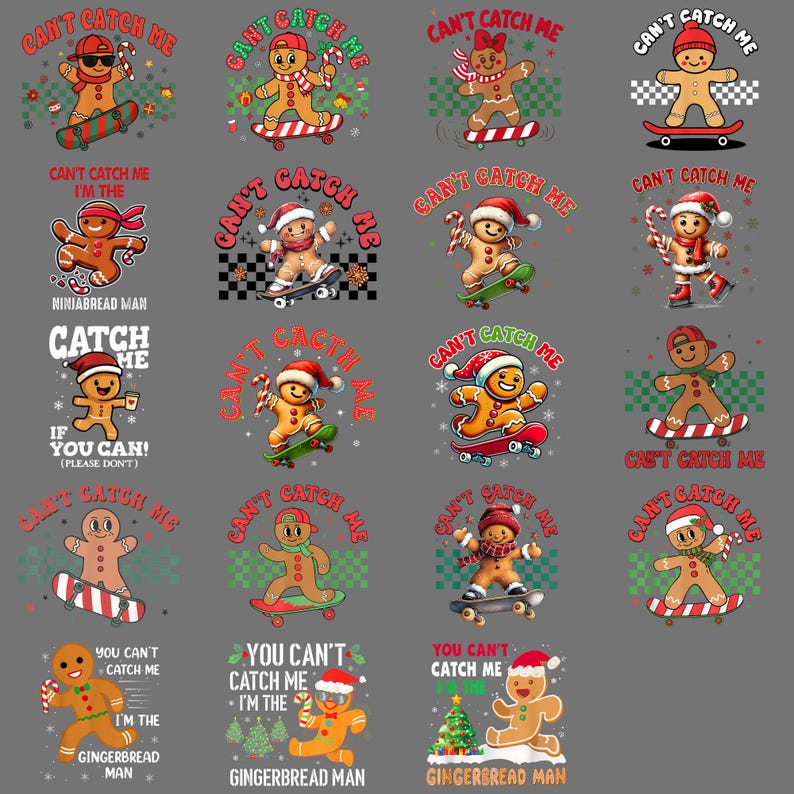 Cant Catch Me Groovy Gingerbread Christmas PNG Funny Cookie Holiday ...