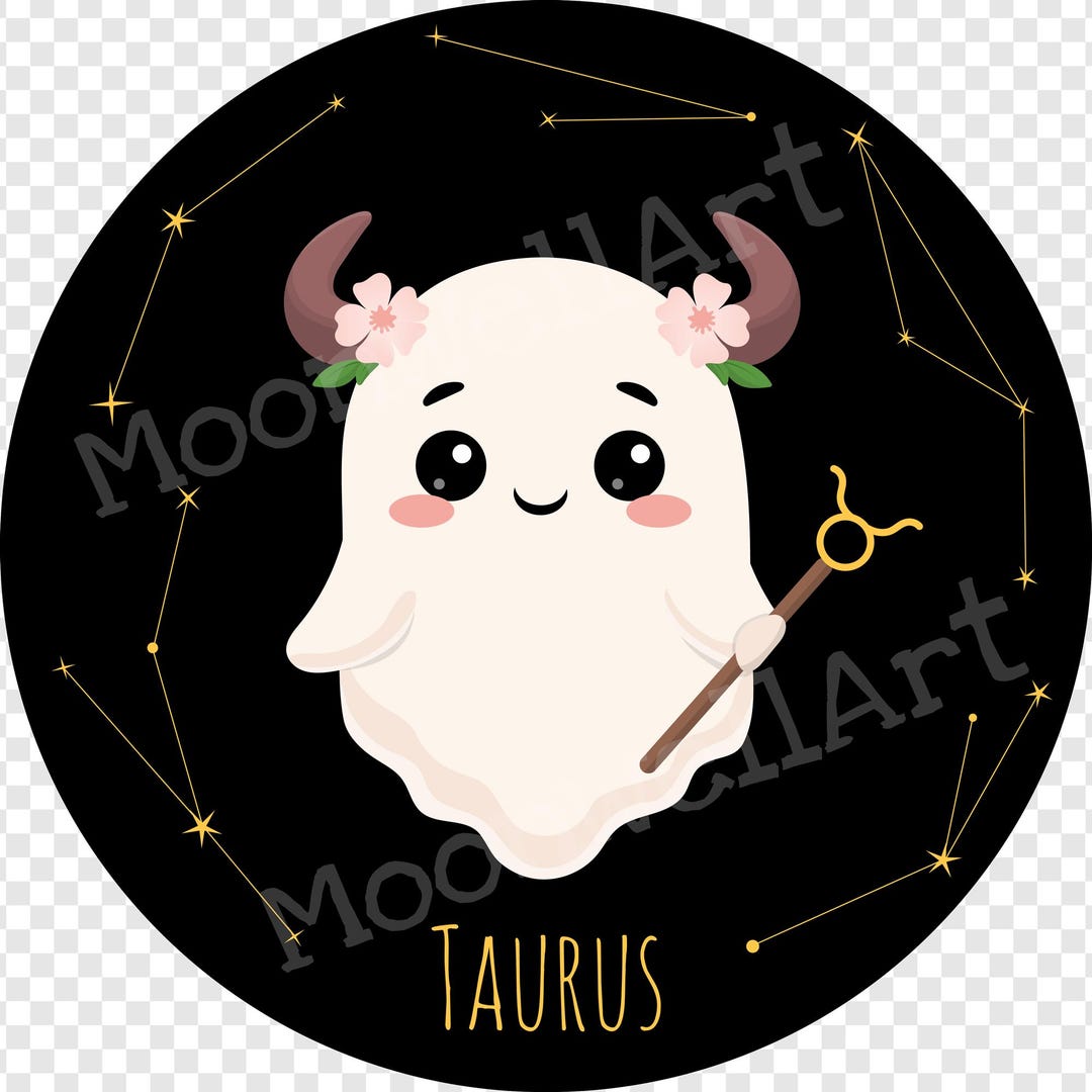 Taurus Ghost PNG, Cute Boo Clipart, Kawaii Ghost Digital Download ...