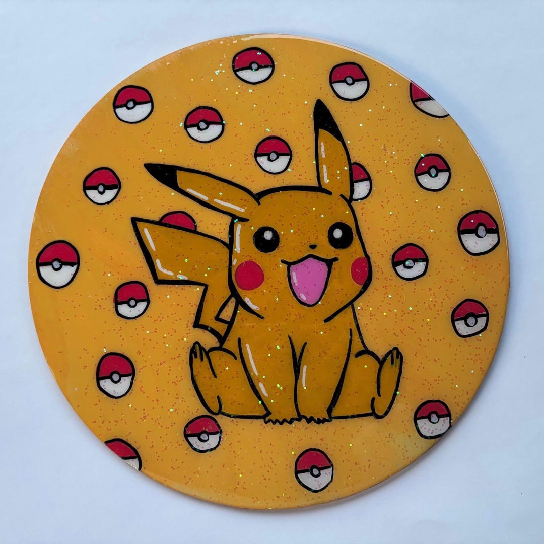 Acrylic Pikachu Resin Circle - Etsy