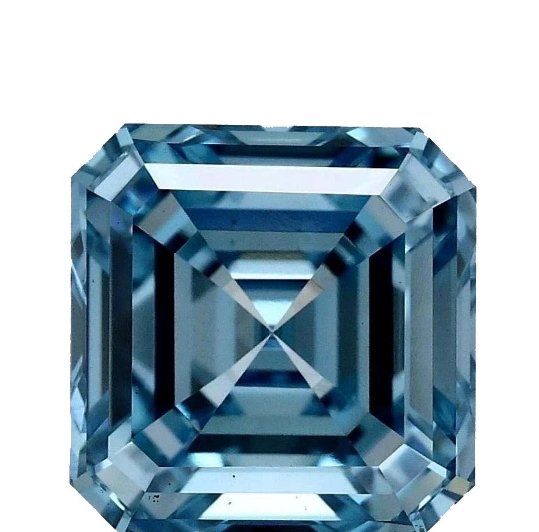 6X6MM Asscher Cut CVD Lab-created Diamond –blue Color IF, GIE Certified ...