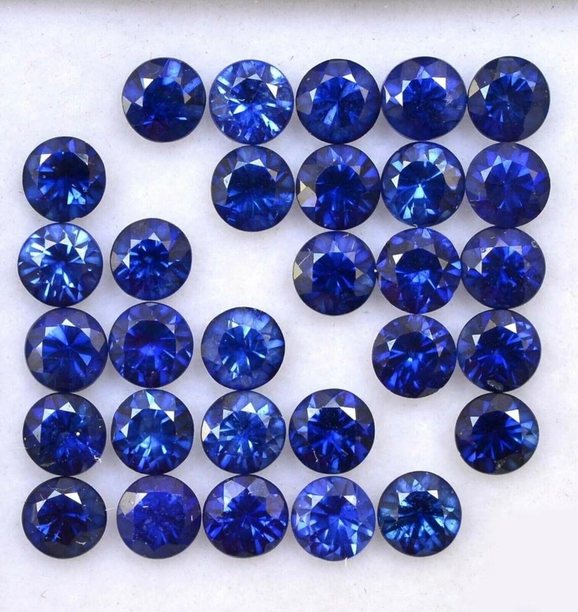 Untreated 7 MM Pair Natural Sri Lankan Blue Sapphire Cut Gemstone GIE ...