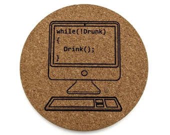 Software Engineer Coaster, Tired Caffeine - Drink Glass, Coding Humor ...