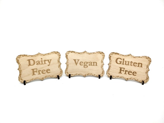 Reusable Customizable Table Sign With Stand Gluten Free Food - Etsy