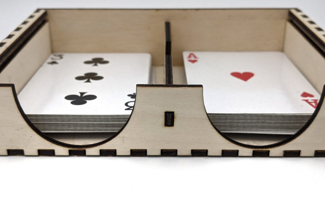 Wooden Draw and Discard Card Holder, Game Card Draw and Discard Holder ...