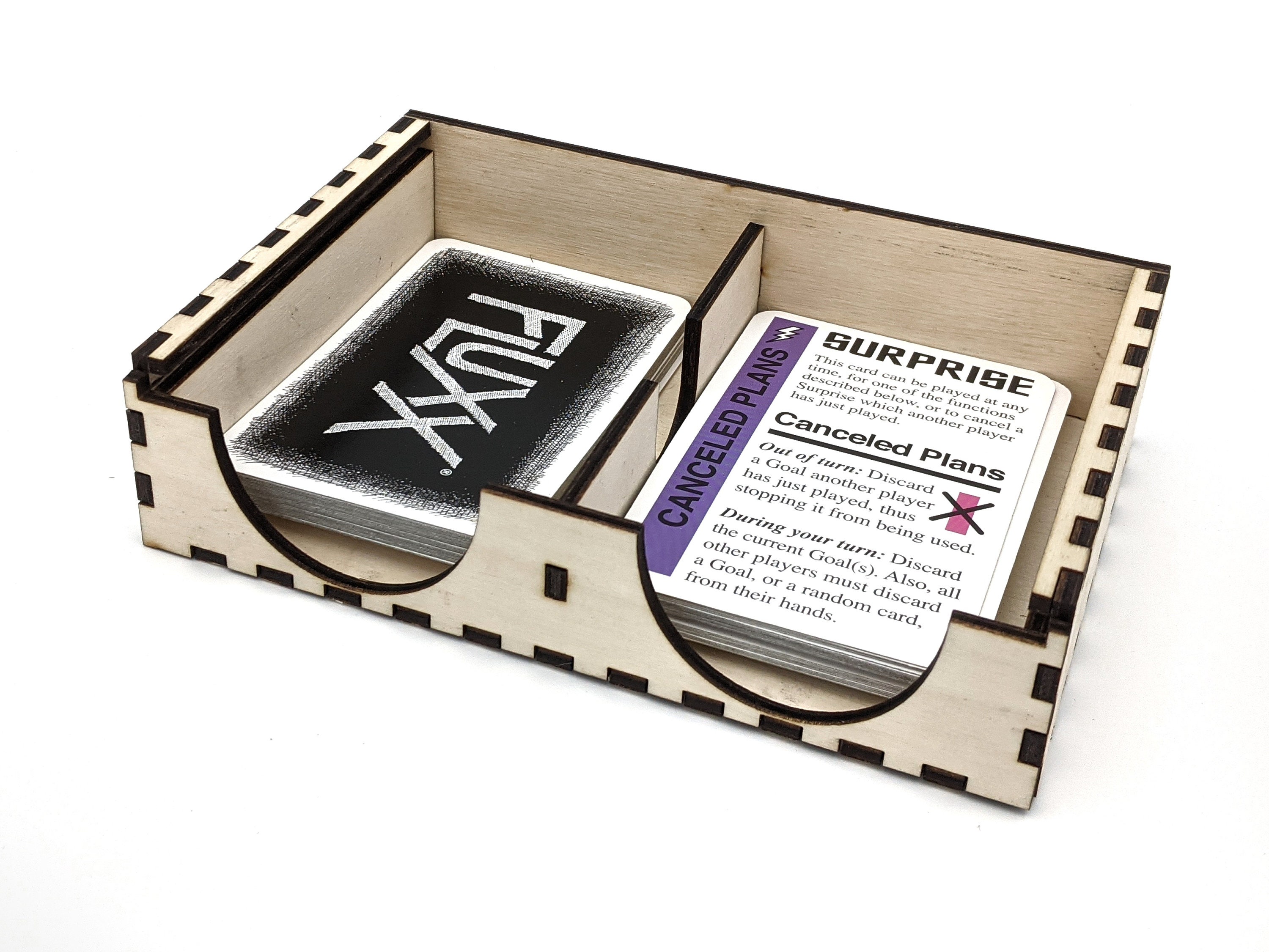 Wooden Draw and Discard Card Holder, Game Card Draw and Discard Holder ...