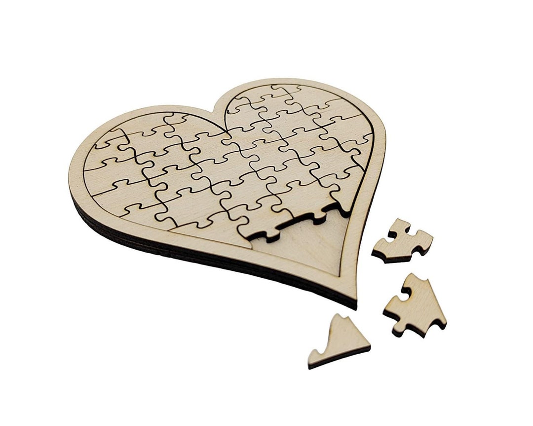 DIGITAL FILE Heart Puzzle Template With Building Tray, Laser Cut File ...
